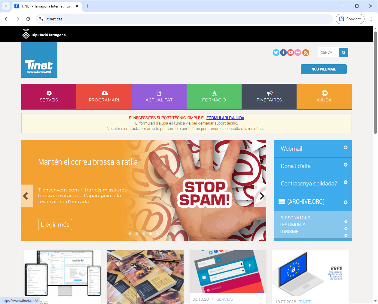 La Diputació deixarà d’oferir el servei de TINET, en un procés gradual ...